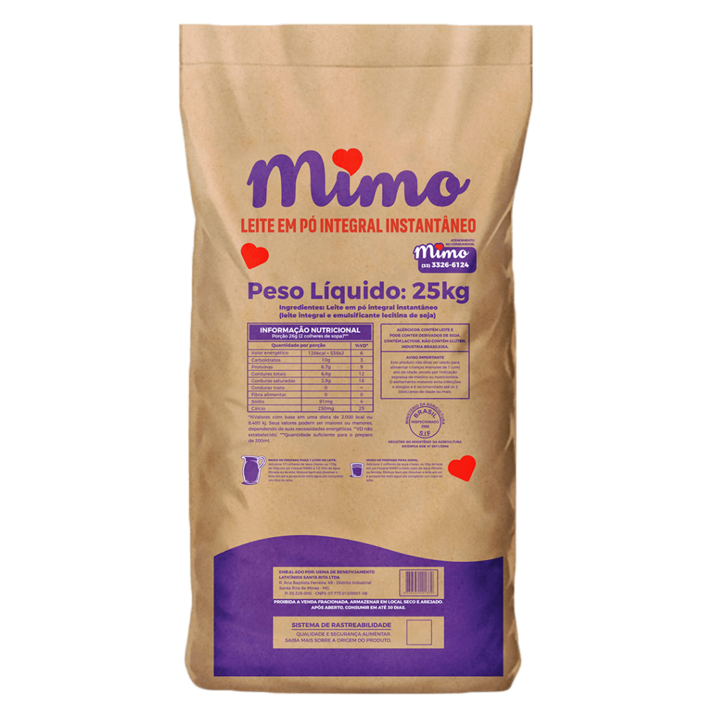 Leite em pó integral instantâneo - Mimo - SpamLac